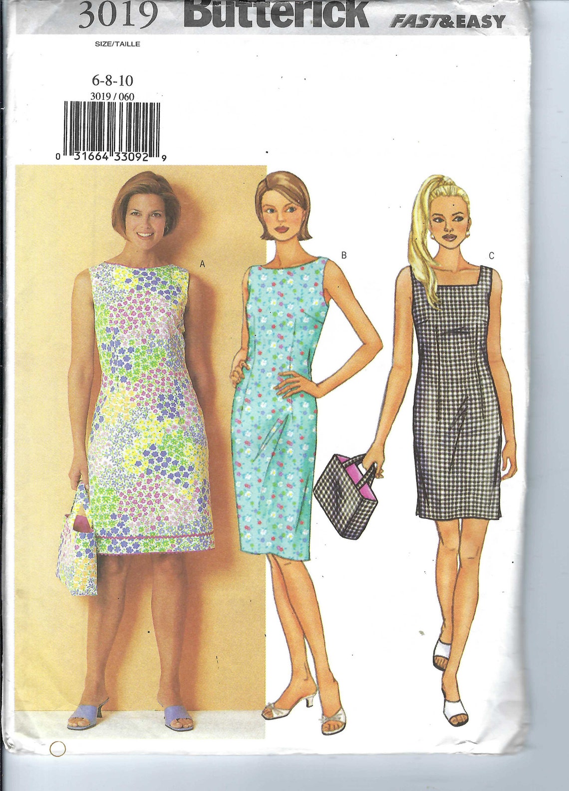 Uncut Butterick Sewing Pattern 3019 Misses Miss Size 6-8-10 - Etsy