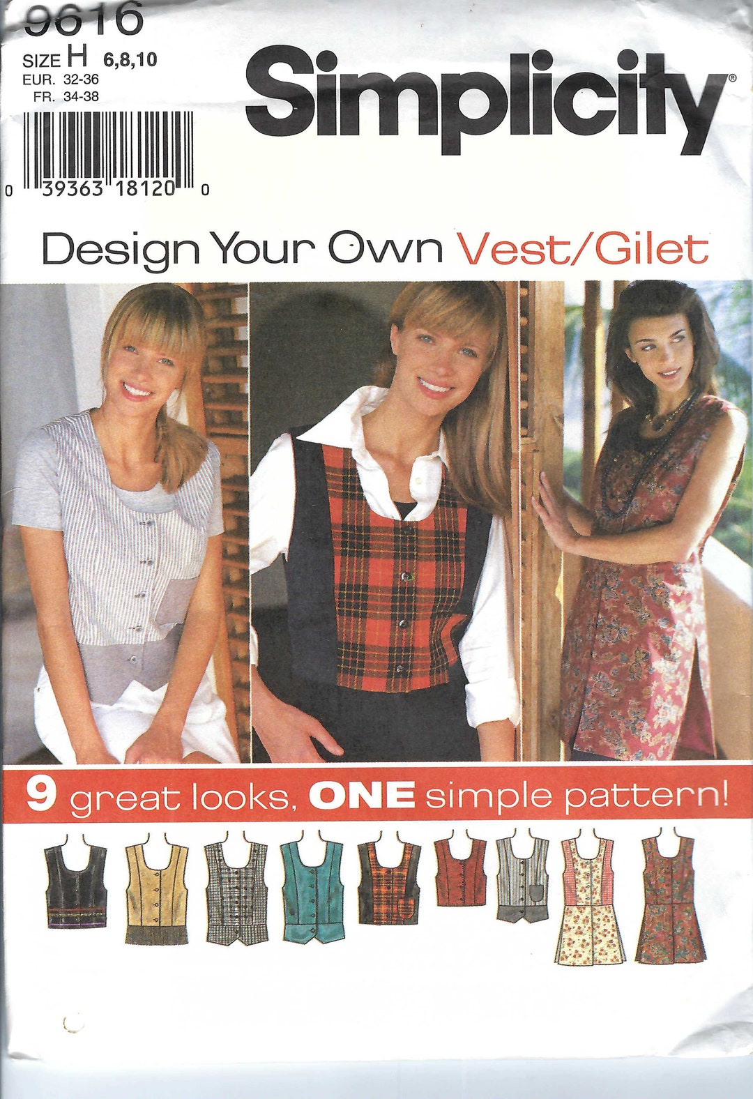 Uncut Vintage Simplicity Sewing Pattern 9616 Pattern Vintage 1990s ...