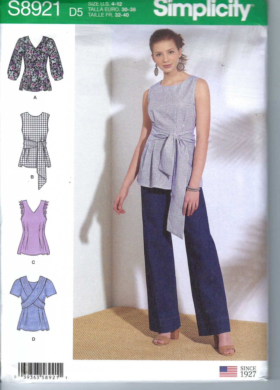 Uncut Simplicity Sewing Pattern 8921 Misses' Tops Size 4-12 14-22 FF - Etsy