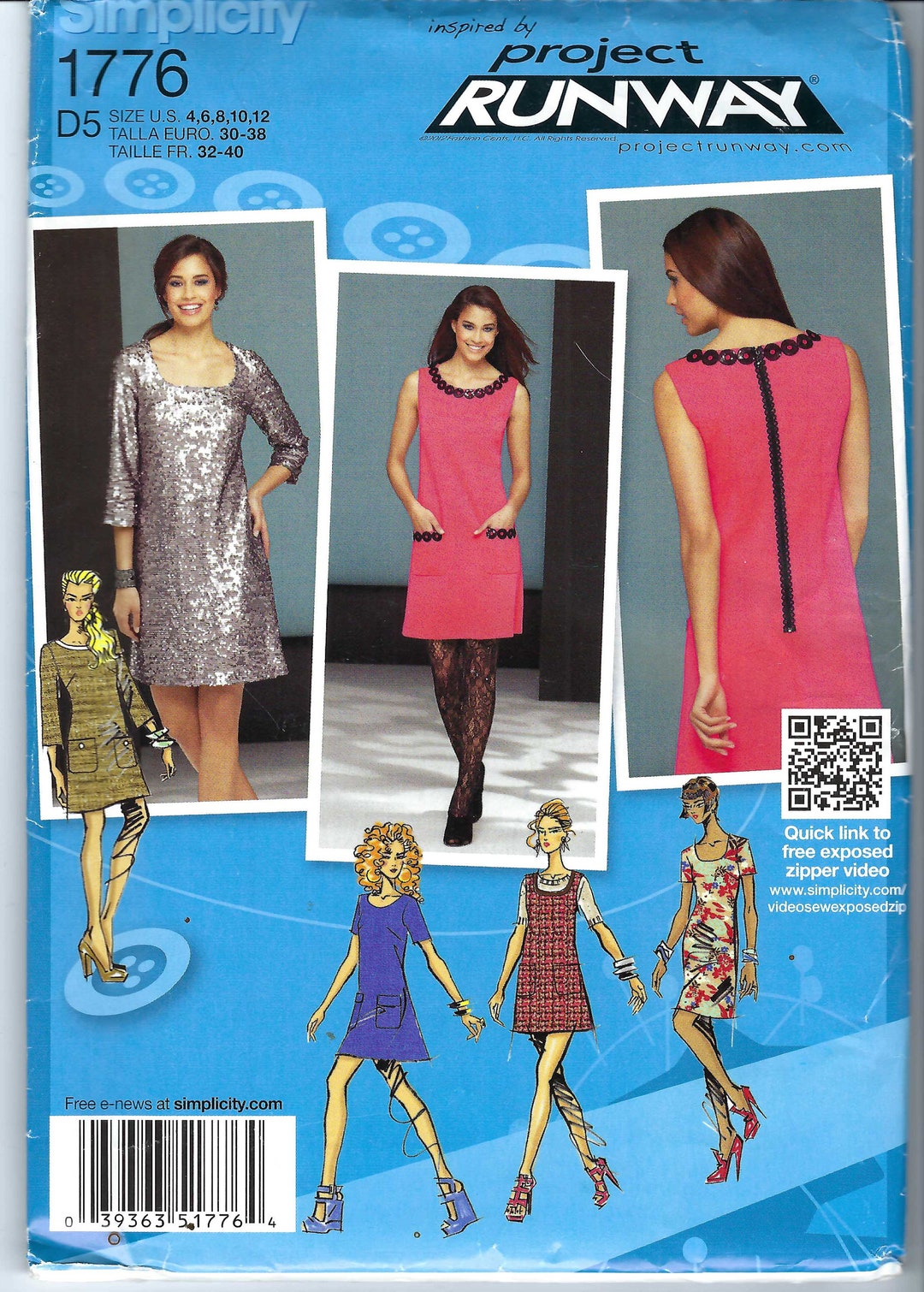Uncut Simplicity Sewing Pattern 1776 Misses Lined Dress Size 4-12 12-20 ...