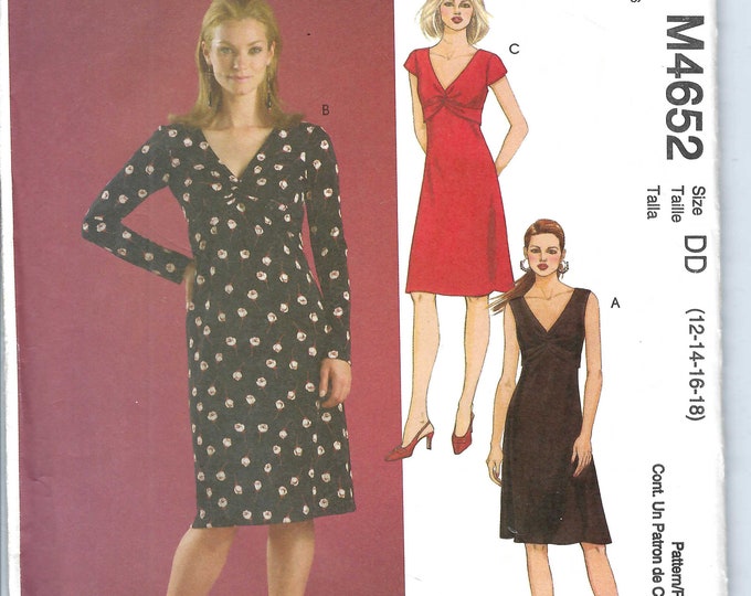 UNCUT Mccall's Sewing Pattern Empire Line Dress With Plunging V ...