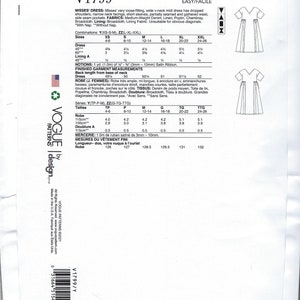 Uncut Vogue Sewing Pattern 1799 Women's Dress, Pullover Dress, Loose ...