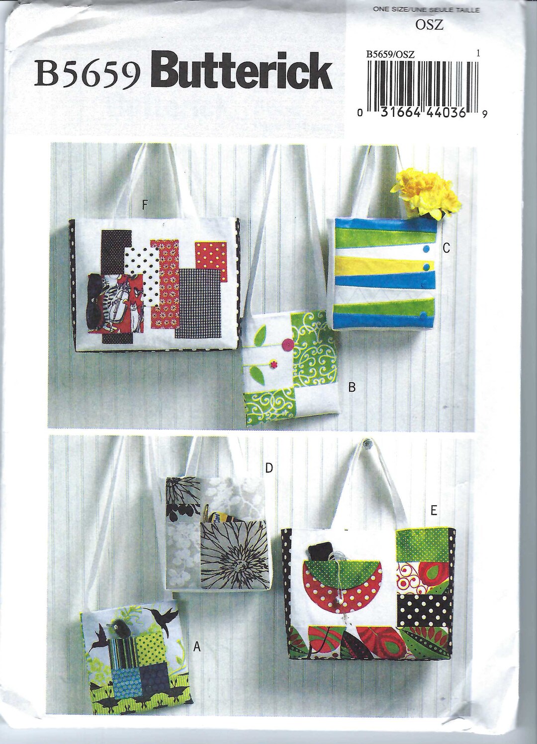 Uncut Butterick Sewing Pattern 5659 Bags and Totes Sewing Pattern FF - Etsy