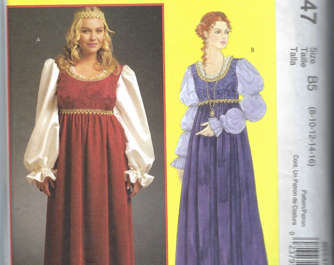 Uncut Mccalls Sewing Pattern 5647 Ladies Misses Renaissance Costumes
