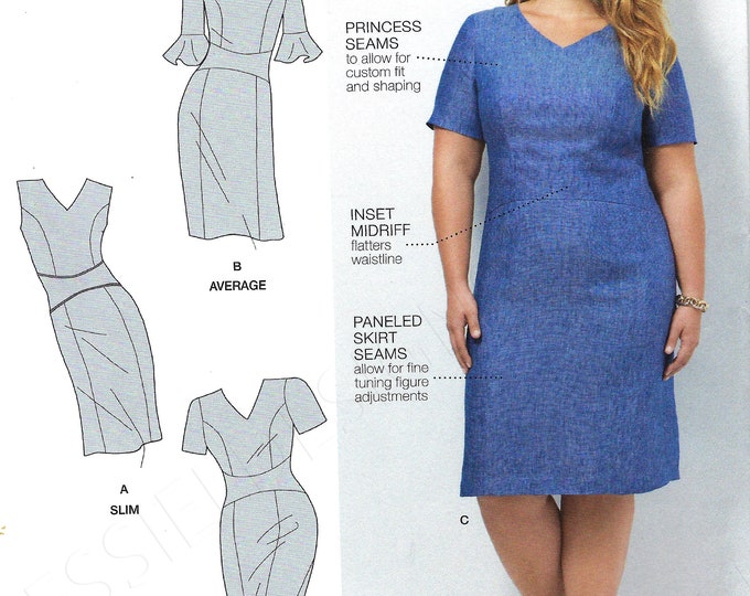 Uncut Sewing Pattern Simplicity 8543 Amazing Fit. Dress With 3 Sleeve ...