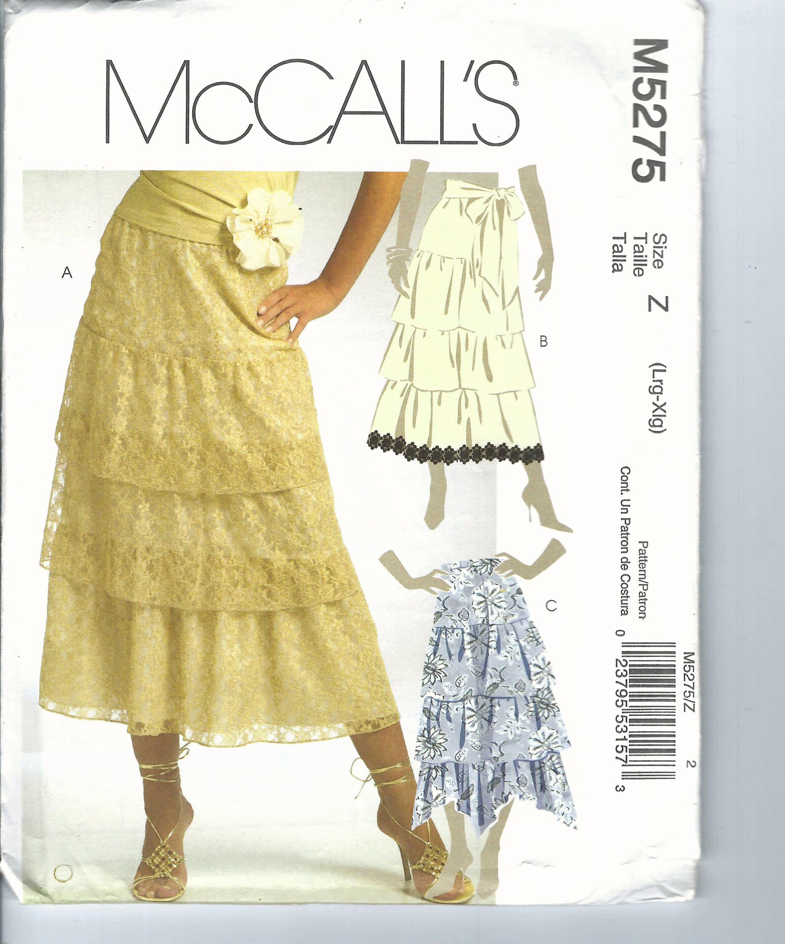 Uncut Mccalls Sewing Pattern 5275 Misses Skirt and Sash Sewing Pattern ...