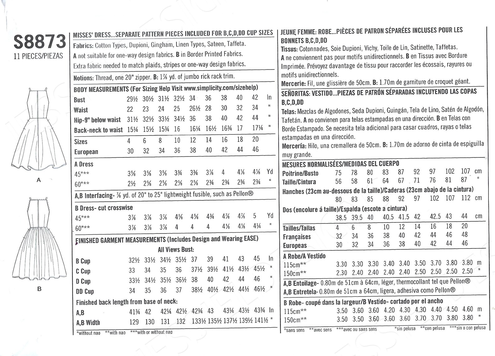 Uncut Simplicity Sewing Pattern 8873 Summer Dress by Gertie. | Etsy