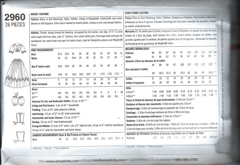 Uncut Simplicity Sewing Pattern 2960 Little Women 1860s - Etsy