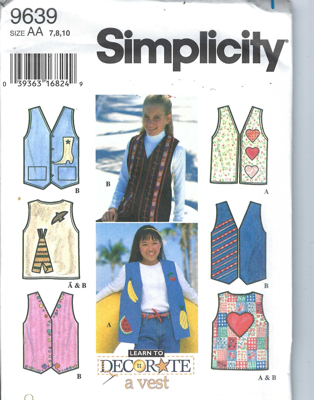 Uncut Vintage Simplicity Sewing Pattern 9639 Vintage Children's ...