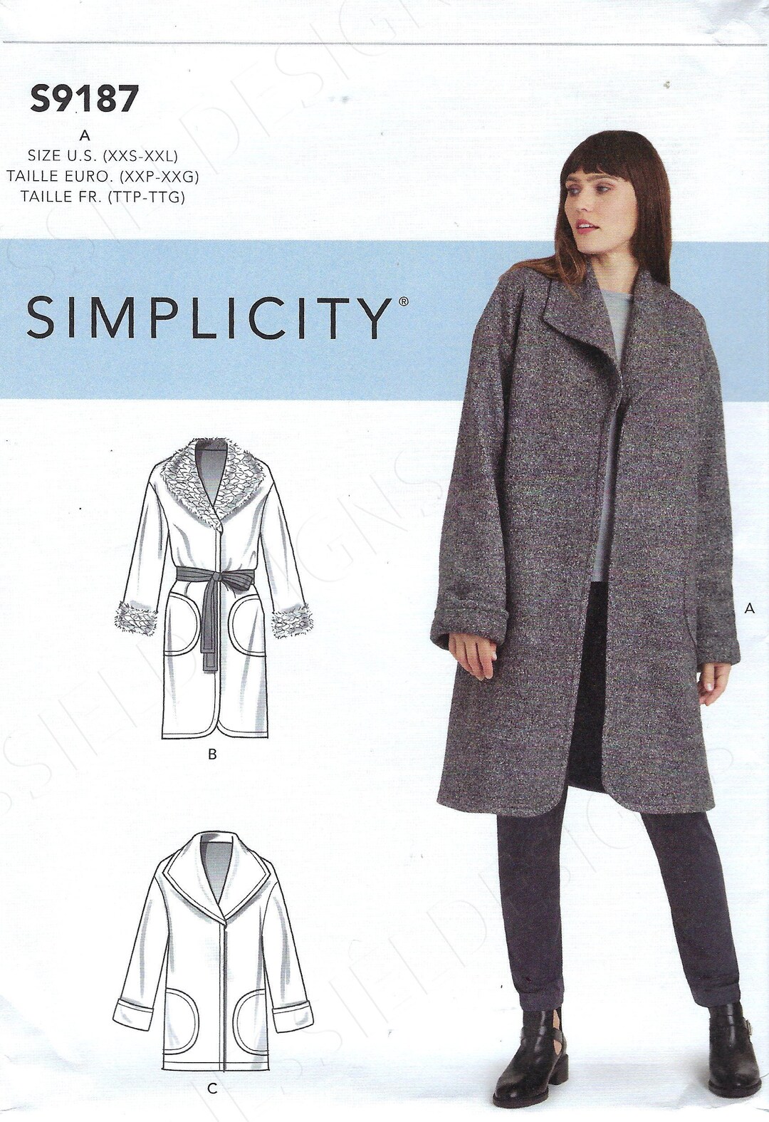 Uncut Simplicity Sewing Pattern 10738 9187 Misses' Jacket & Coats Size ...