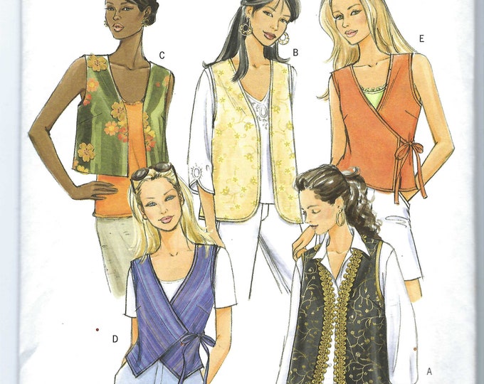 Uncut Butterick Sewing Pattern Misses Wrap Vest Sewing Pattern - Hip ...