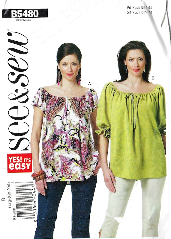 Uncut Butterick Sewing Pattern 5480 Misses Top Sewing Pattern - Etsy