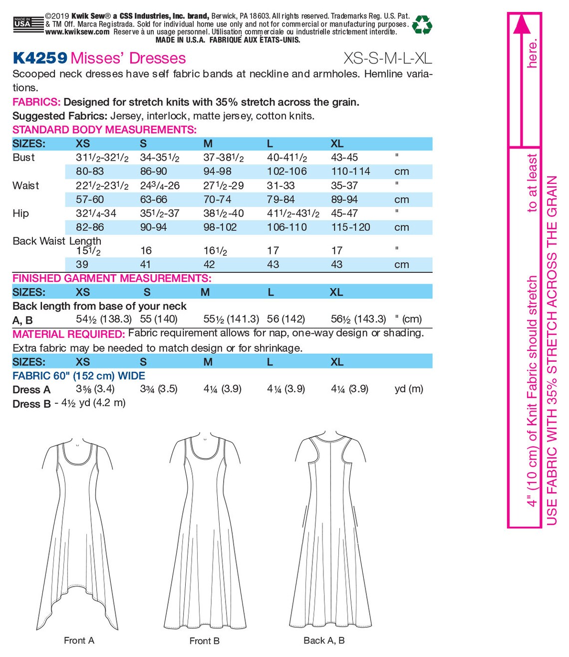 Uncut Kwik Sewing Pattern K4259 Misses' Dresses' 4259 | Etsy