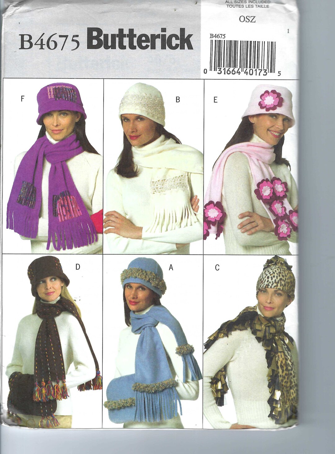 Uncut Butterick Sewing Pattern 4675 Misses Paths, Scarves and Muffs ...