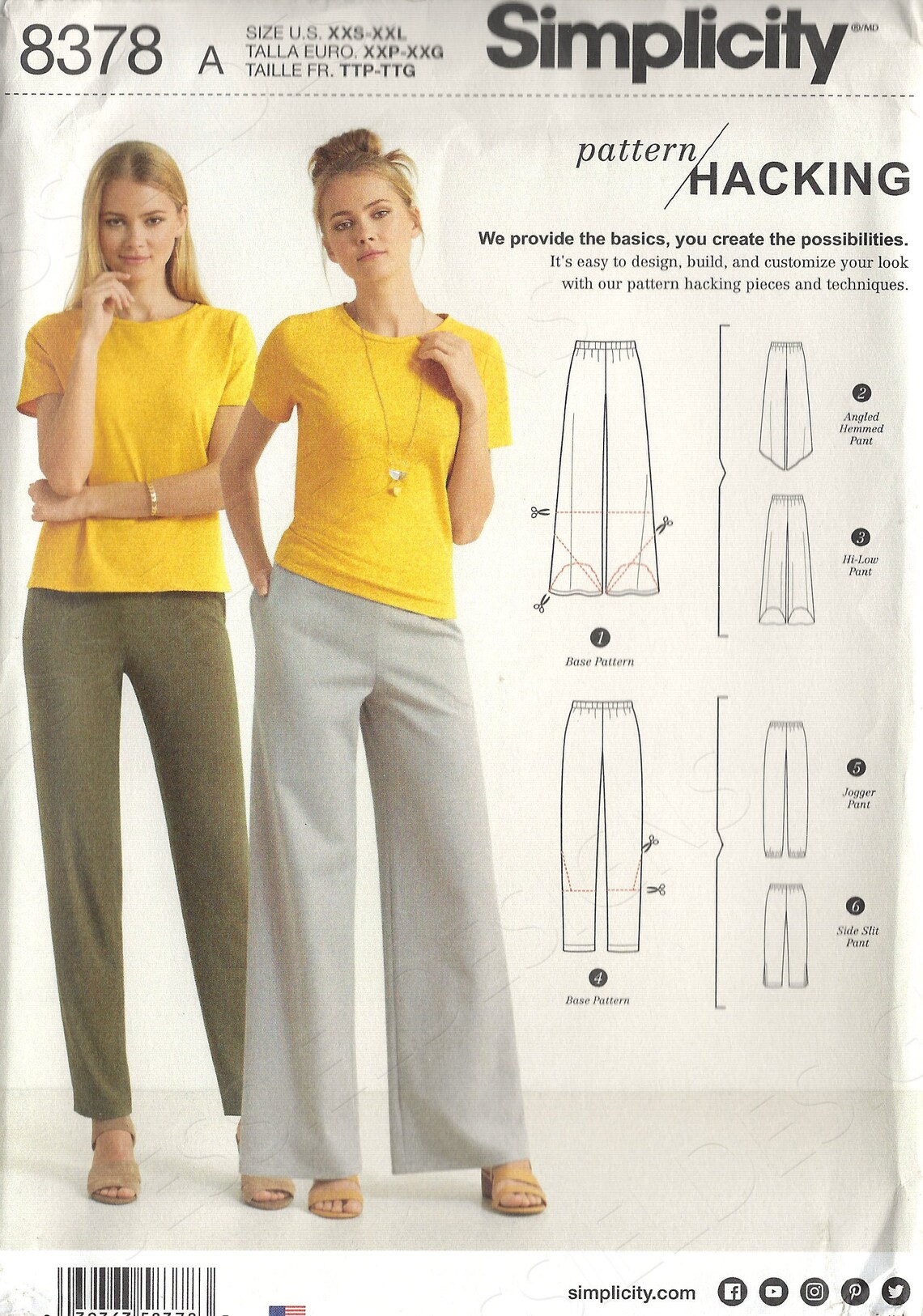 Uncut Simplicity Sewing Pattern 660 947 8378 A Hacking Pants Variations ...