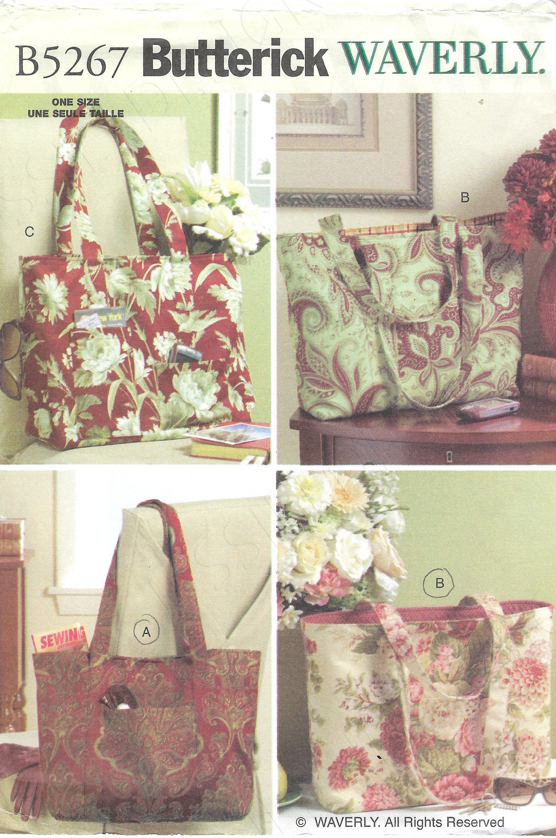 Uncut Butterick Sewing Pattern 5267 Waverly Tote Bag - Etsy