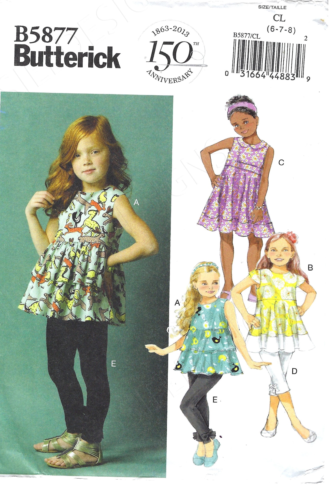 Uncut Butterick Sewing Pattern 5877 Children's/girls' | Etsy