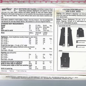 Uncut Vintage Simplicity Sewing Pattern 8134 Pattern Size L 12-14 Girls ...