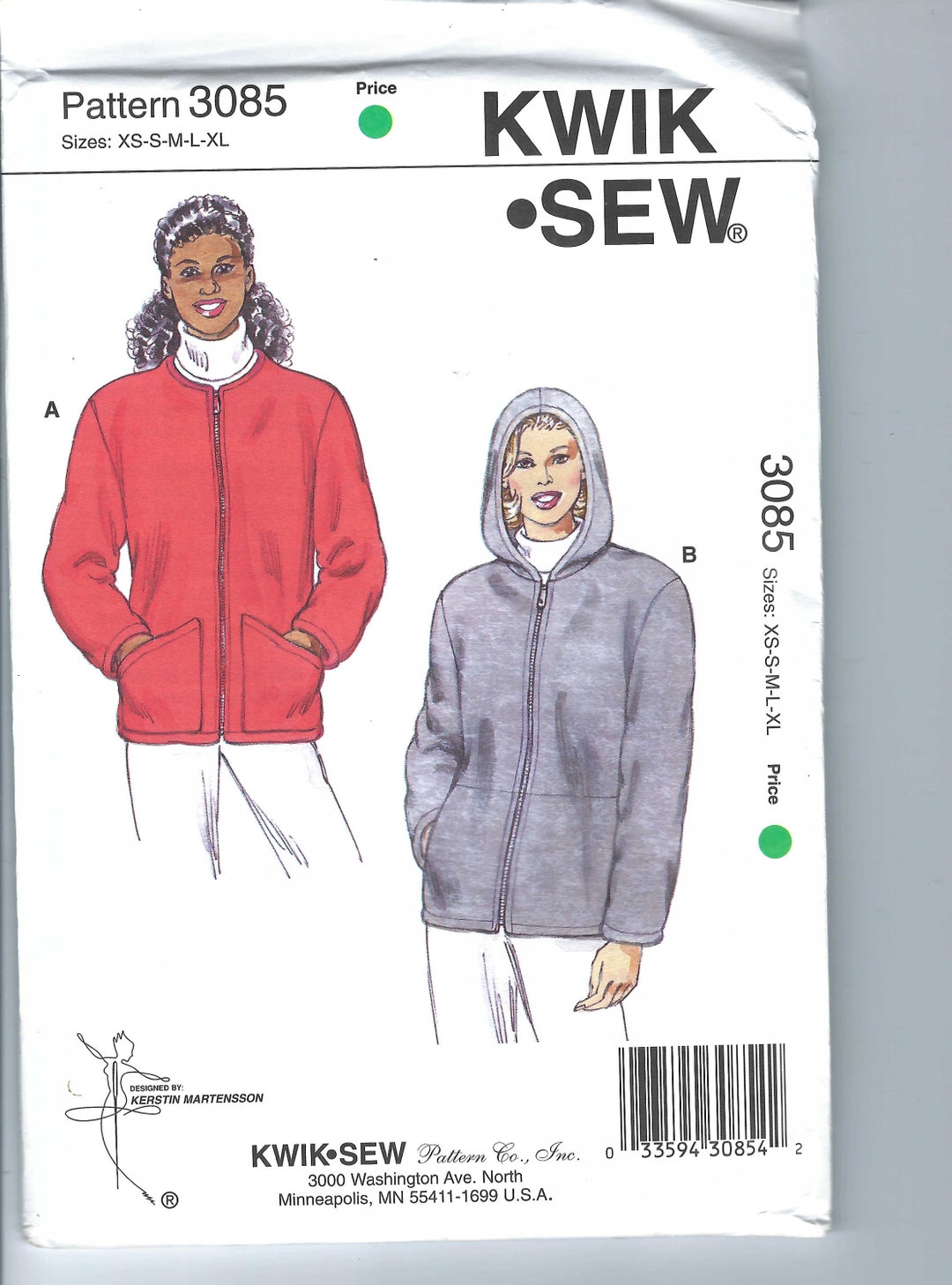 Rare Uncut Kwik Sew Sewing Pattern 3085 Misses Jackets Size XS S M L XL ...