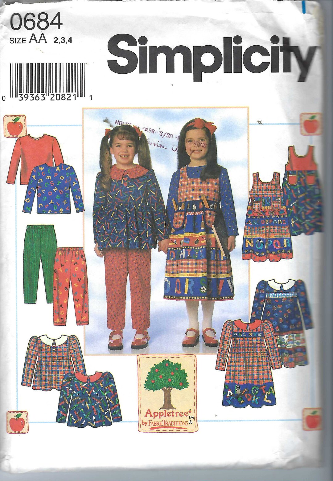 Uncut Vintage Simplicity Sewing Pattern 684 7732 Sewing Pattern Child's ...