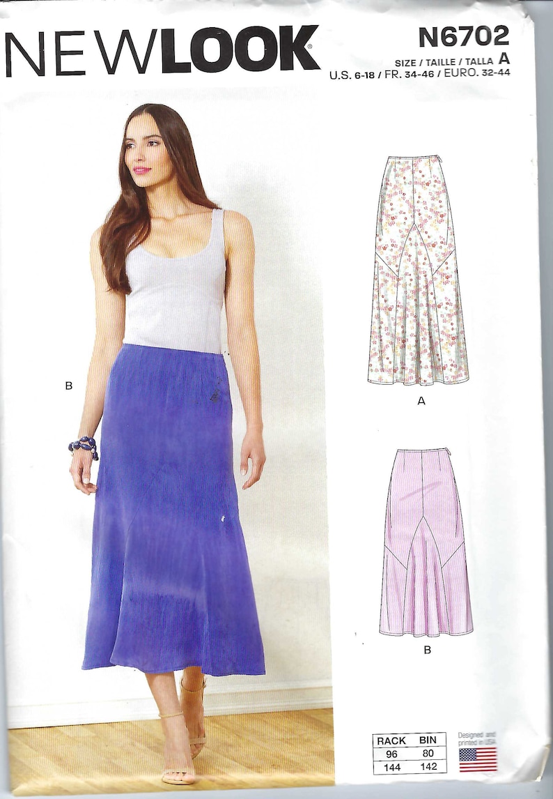 Uncut New Look Sewing Pattern 6702 Misses Women Ladies Skirts 6-8-10-12 ...