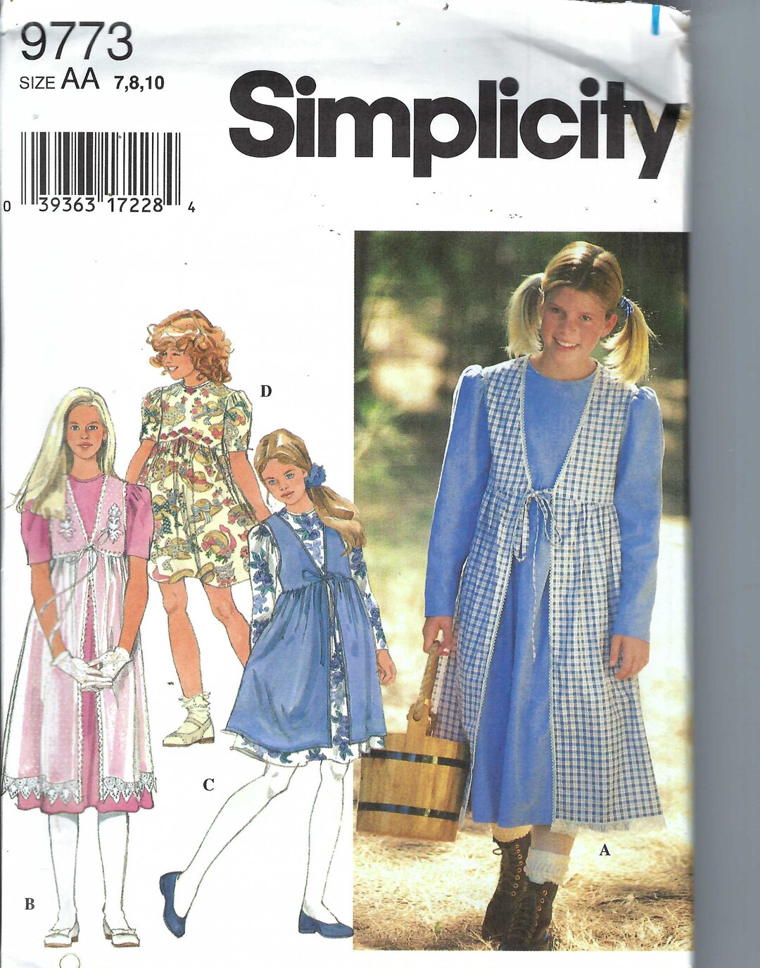 Uncut Vintage Simplicity Sewing Pattern 9773 Girls Dress Pattern. Size ...