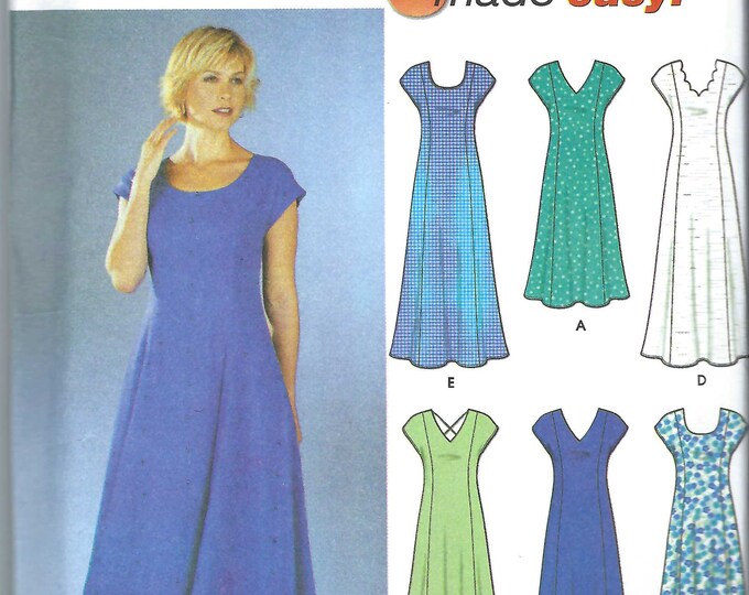 Uncut Simplicity Sewing Pattern 7078 Summer Dresses: Fit and Flare Midi ...