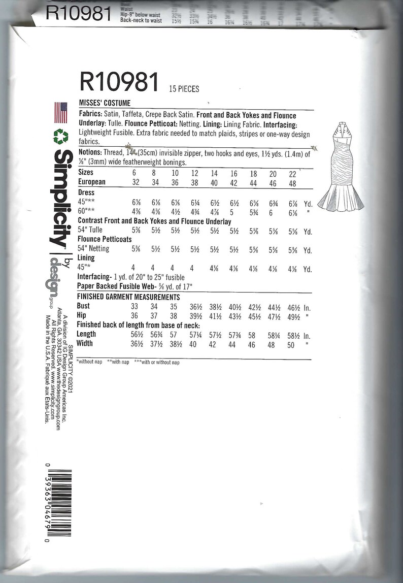 Uncut Simplicity Sewing Pattern 10981 9341 Misses' | Etsy