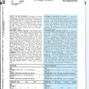 Uncut Butterick Sewing Pattern 6677 Easy to Do Shades Roman Shade ...