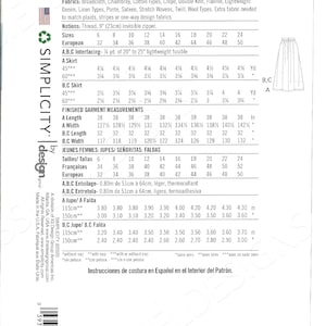 Uncut Simplicity Sewing Pattern 10905 9180 Misses Skirt Size 6 8 10 12 ...