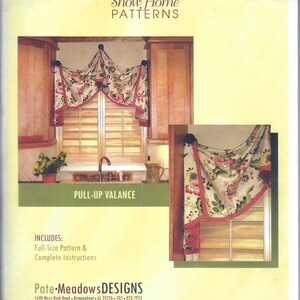 Uncut Pull up Valance Pattern by Show Home Pate Meadows Designs Factory Folded - Etsy