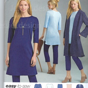 Uncut Simplicity Sewing Pattern 8557 Long Cardigan, Tunic, Leggings ...