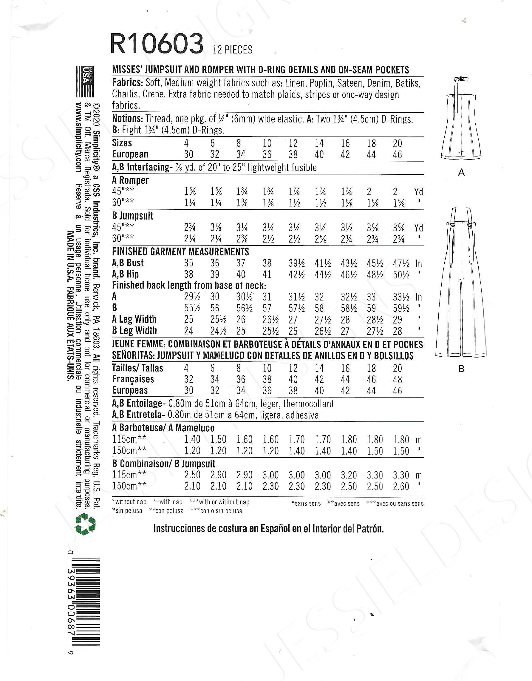 Uncut Simplicity Sewing Pattern 10603 9151 Misses' | Etsy