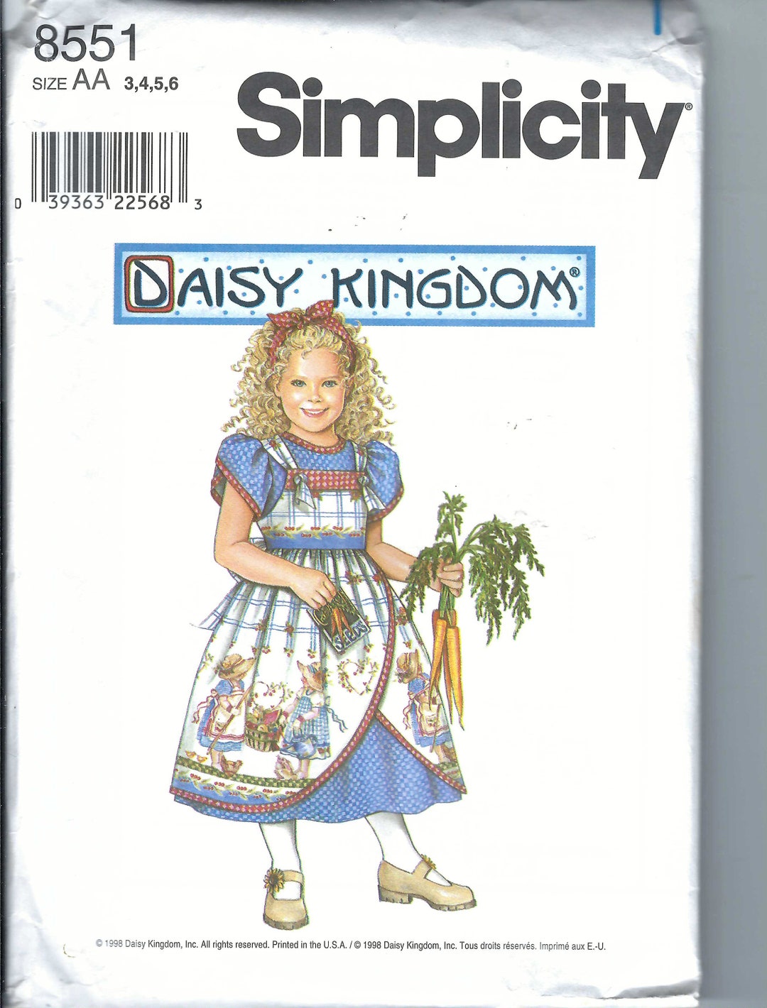 Uncut Vintage Simplicity Pattern Little Girls Daisy Kingdom Raised ...