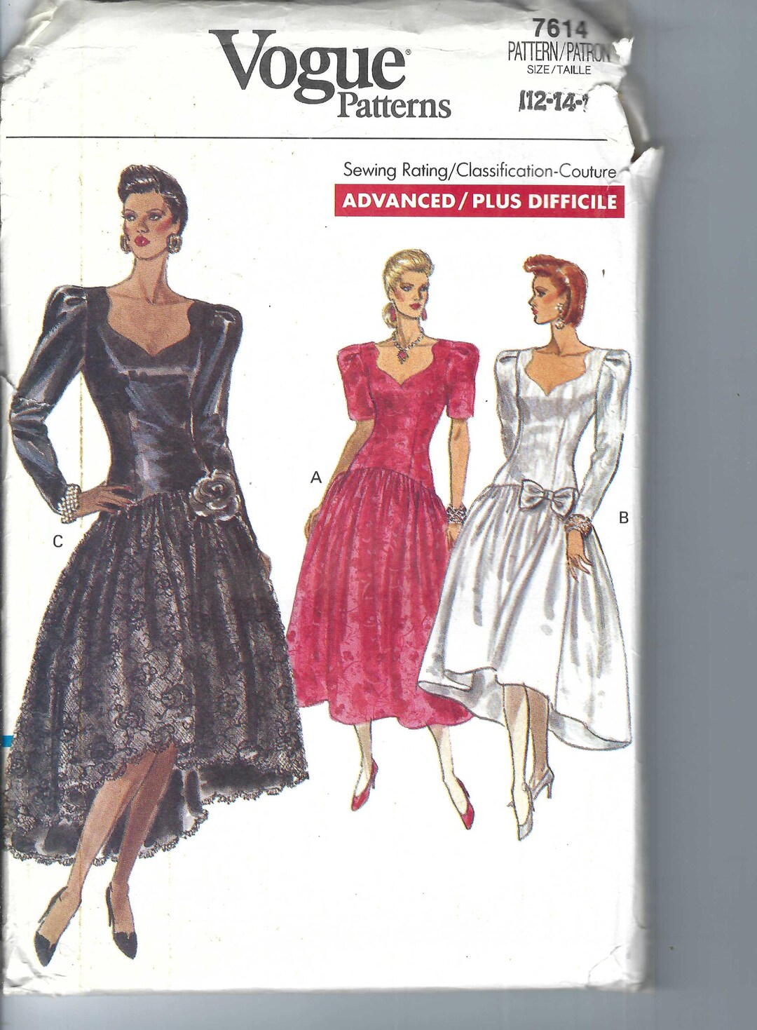 Uncut Vogue Sewing Pattern 7614 Women's Evening Dress Sewing Pattern ...