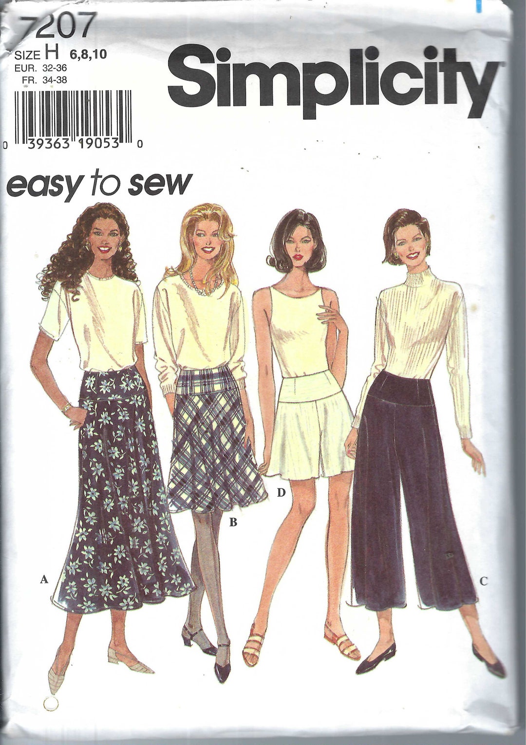Uncut Vintage Simplicity Sewing Pattern 7207 Ladies Easy Three Lenth ...