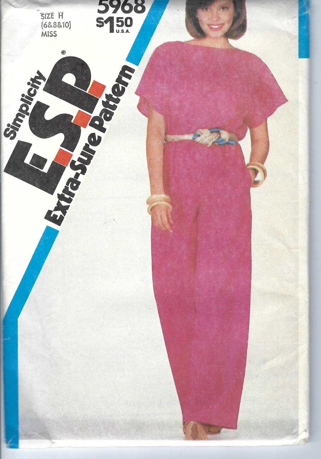 Uncut Vintage Simplicity Sewing Pattern 5968 Simplicity Misses Jumpsuit ...