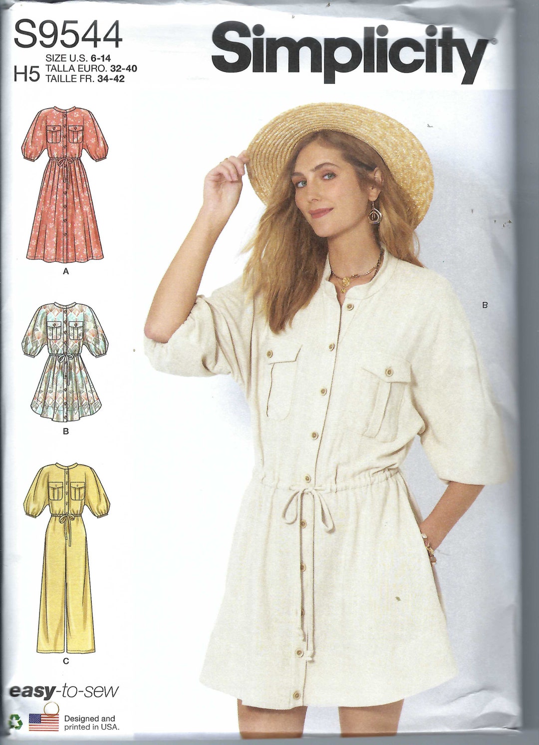 Uncut Simplicity Sewing Pattern 9544 Sewing Pattern Misses Easy to Sew ...