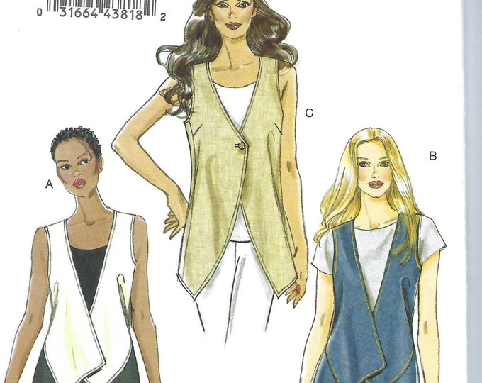Uncut Vogue Sewing Pattern 8713 Misses’ Vests in Two Lengths, Shaped ...