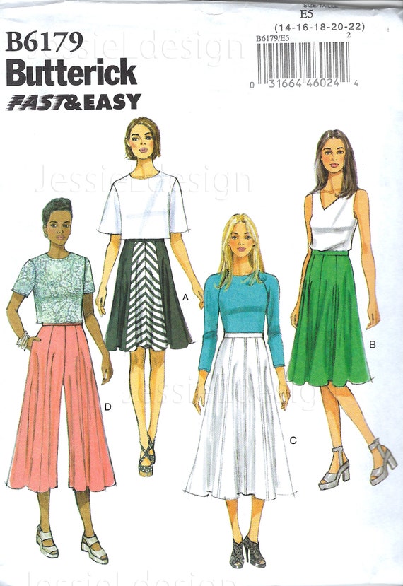 Uncut Butterick Sewing Pattern 6179 Misses Gored Skirts and | Etsy