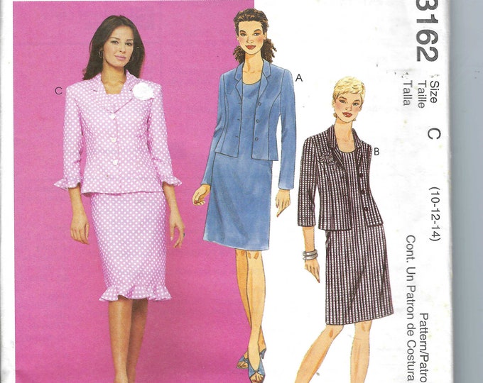 Uncut Mccalls Sew Sewing Pattern 3162 Sz10-12-14 Misses Petite Dress ...