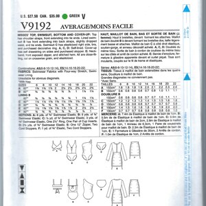 Uncut Vogue Sewing Pattern 9192 Bikini Top, Two Swimsuits, Swimsuit ...