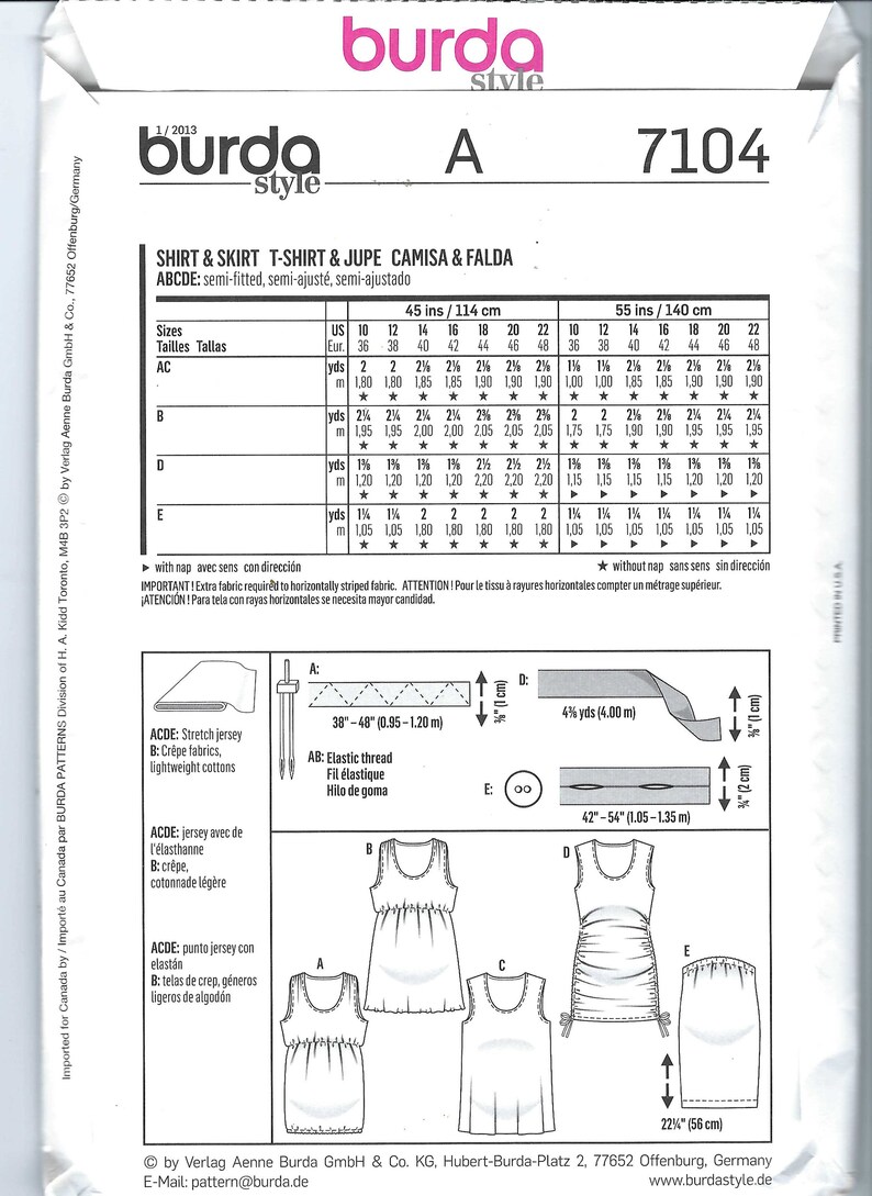 FF Burda Style Sewing Pattern 7104 Size 10-22 Maternity - Etsy