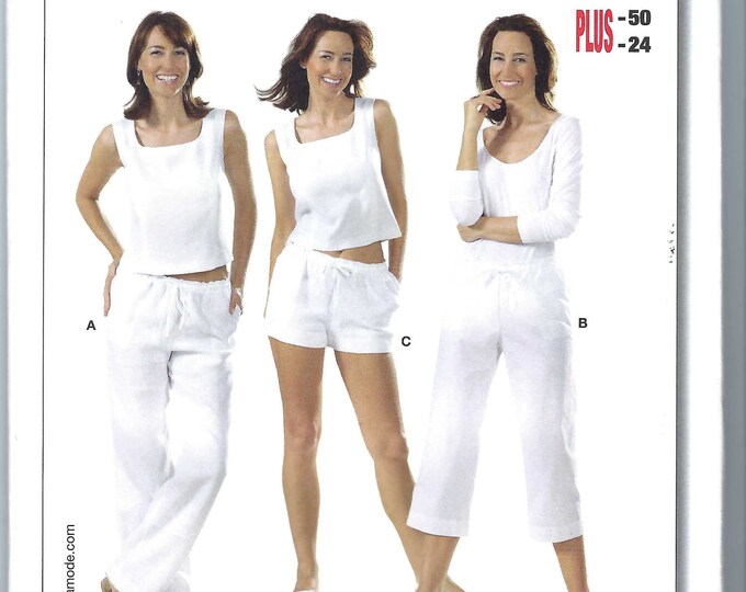 Uncut Burda Sewing Pattern 7966 Misses Semi-fitted Pants, Capri Pants ...