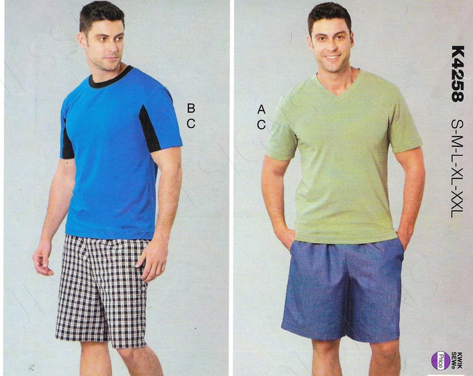 Uncut Kwik Sewing Pattern 4258 Mens Knit Tops and Shorts, Sizes S-XXL ...