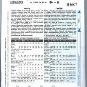 Uncut Butterick Sewing Pattern 5607 Sleeveless or Single Asymmetric ...