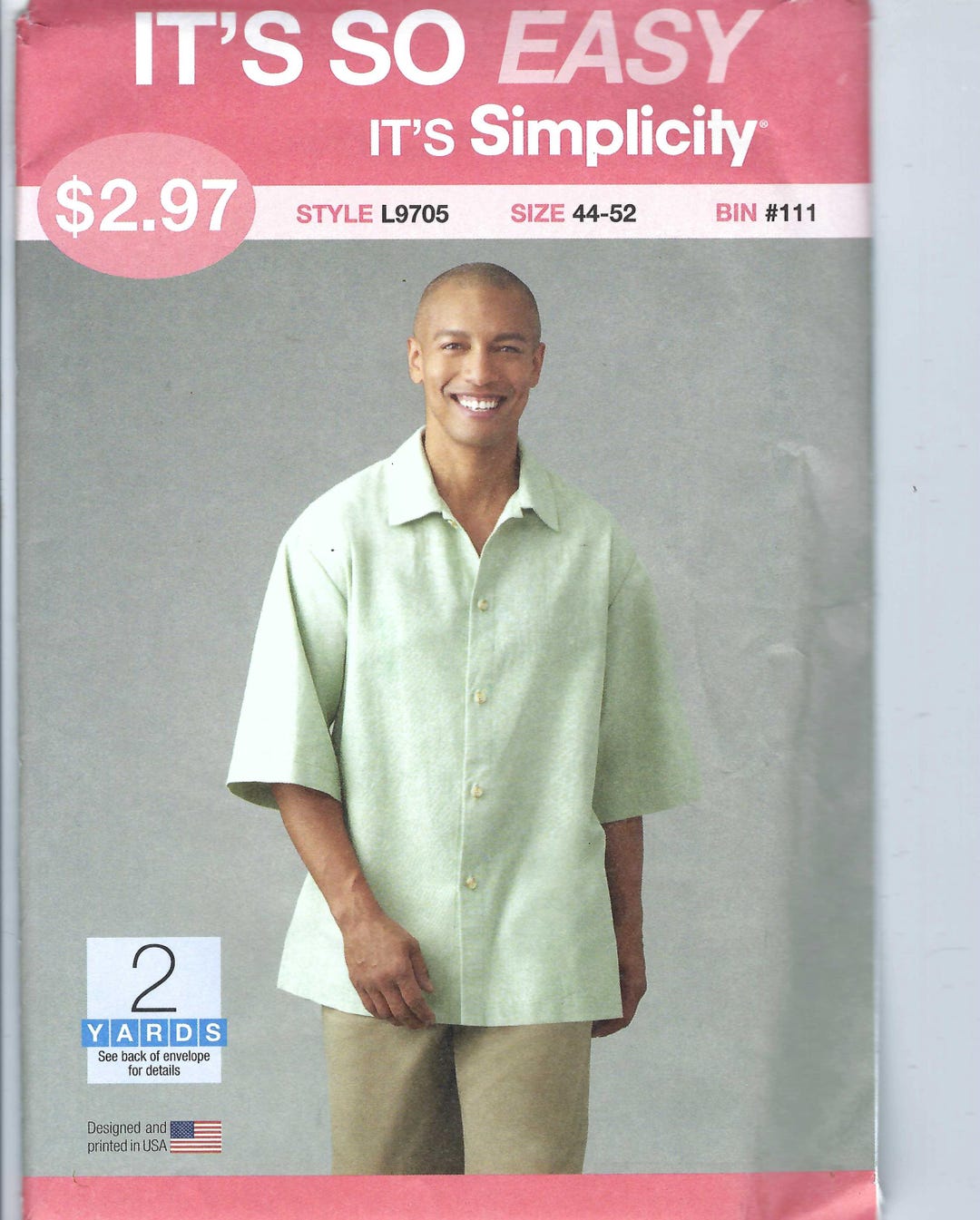Uncut Simplicity Sewing Pattern 9705 Mens Shirt Size 44-52 FF - Etsy