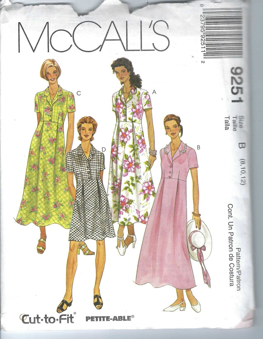 Uncut Vintage Mccalls Sew Sewing Pattern 9251 Notched Collar - Etsy