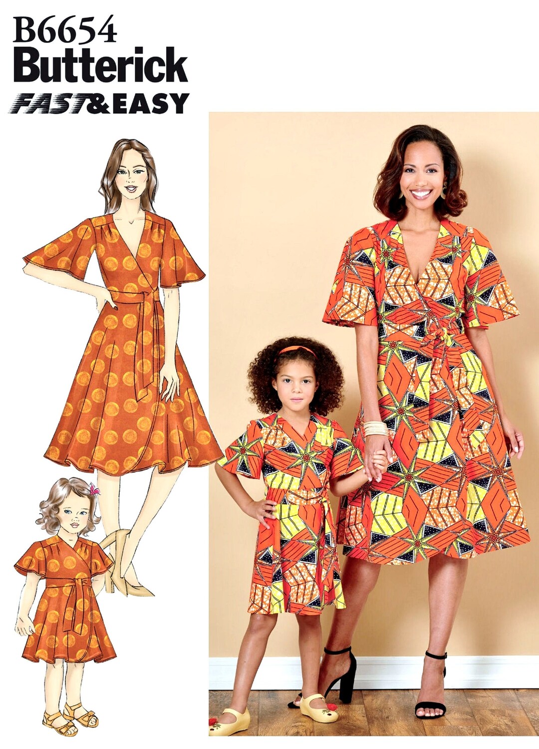 Uncut Misses' and Child Dress Sewing Pattern Butterick 6654 10161 Size ...