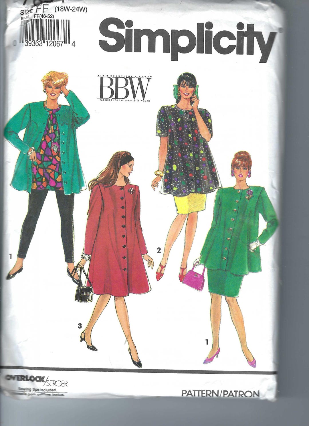 Uncut Vintage Simplicity Sewing Pattern 7634 A Front Button Dress ...
